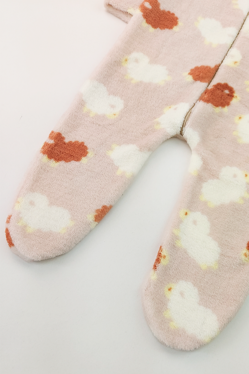 Macacão Infantil Peluciado Fleece Coração Jeito Inocente 19663 Bege
